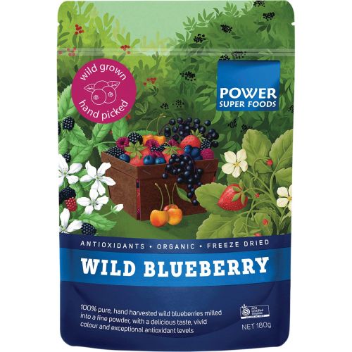 Power Super Foods Wild Blueberry Powder Certified Organic 180g | Shop ...