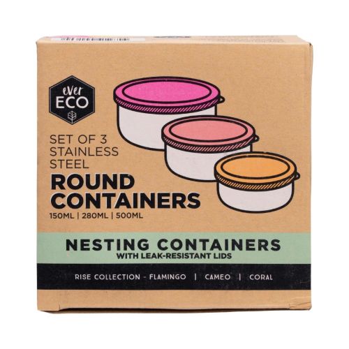 Ever Eco Stainless Steel Nesting Containers Rise 3 Pack | Shop Naturally